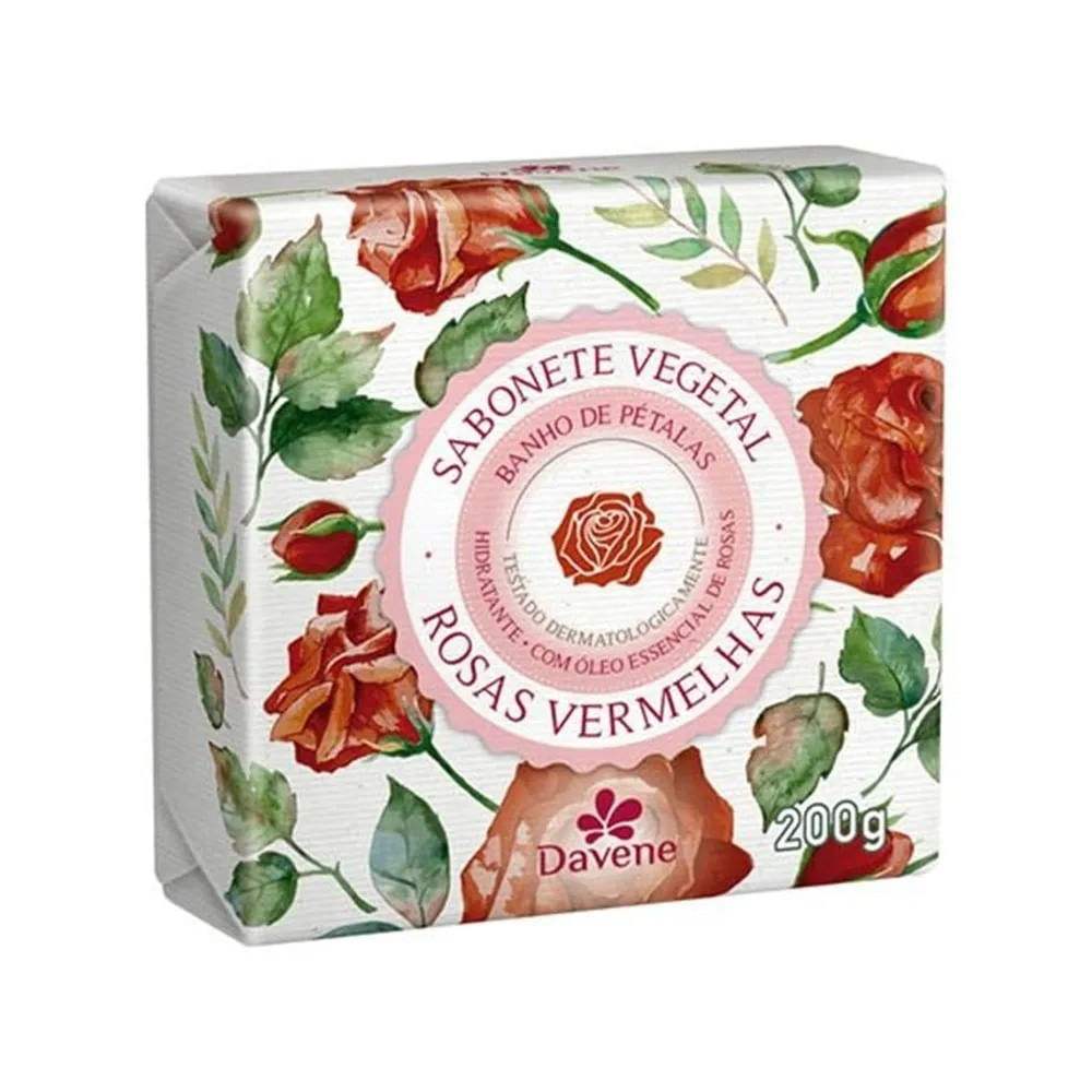 Sabonete Em Barra Vegetal Rosas Vermelhas Davene 200G Sabonete Em Barra Vegetal Rosas Vermelhas Davene 200G