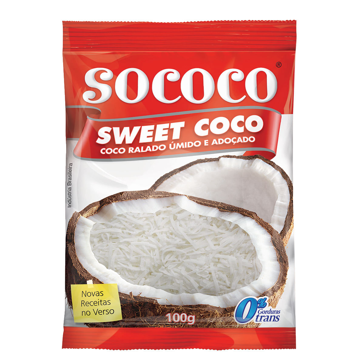 Coco Ralado Úmido Adoçado Sweet Coco Sococo Pacote 100G